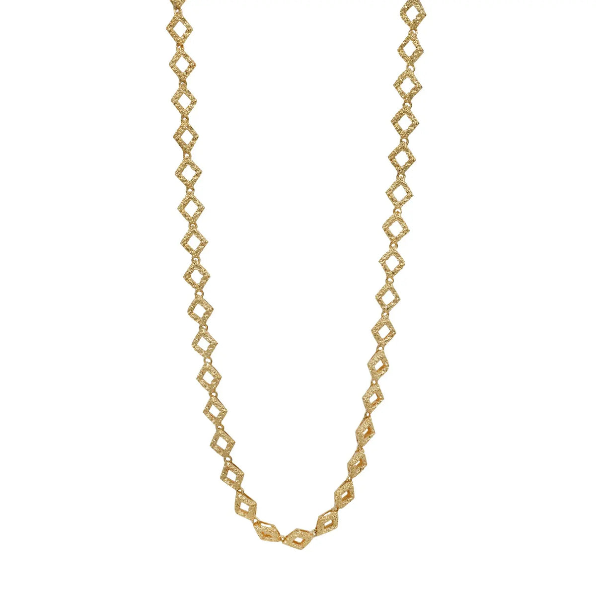 TIFFANY & CO. Textured Diamond-Shaped Gold Link Chain– Gleim the Jeweler